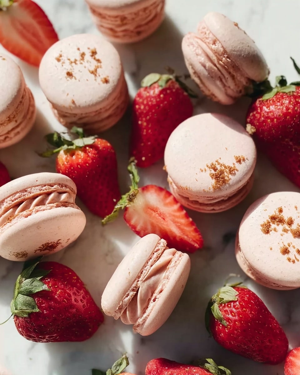 Strawberry Macarons with Buttercream and Jam Filling – Elegant Dessert