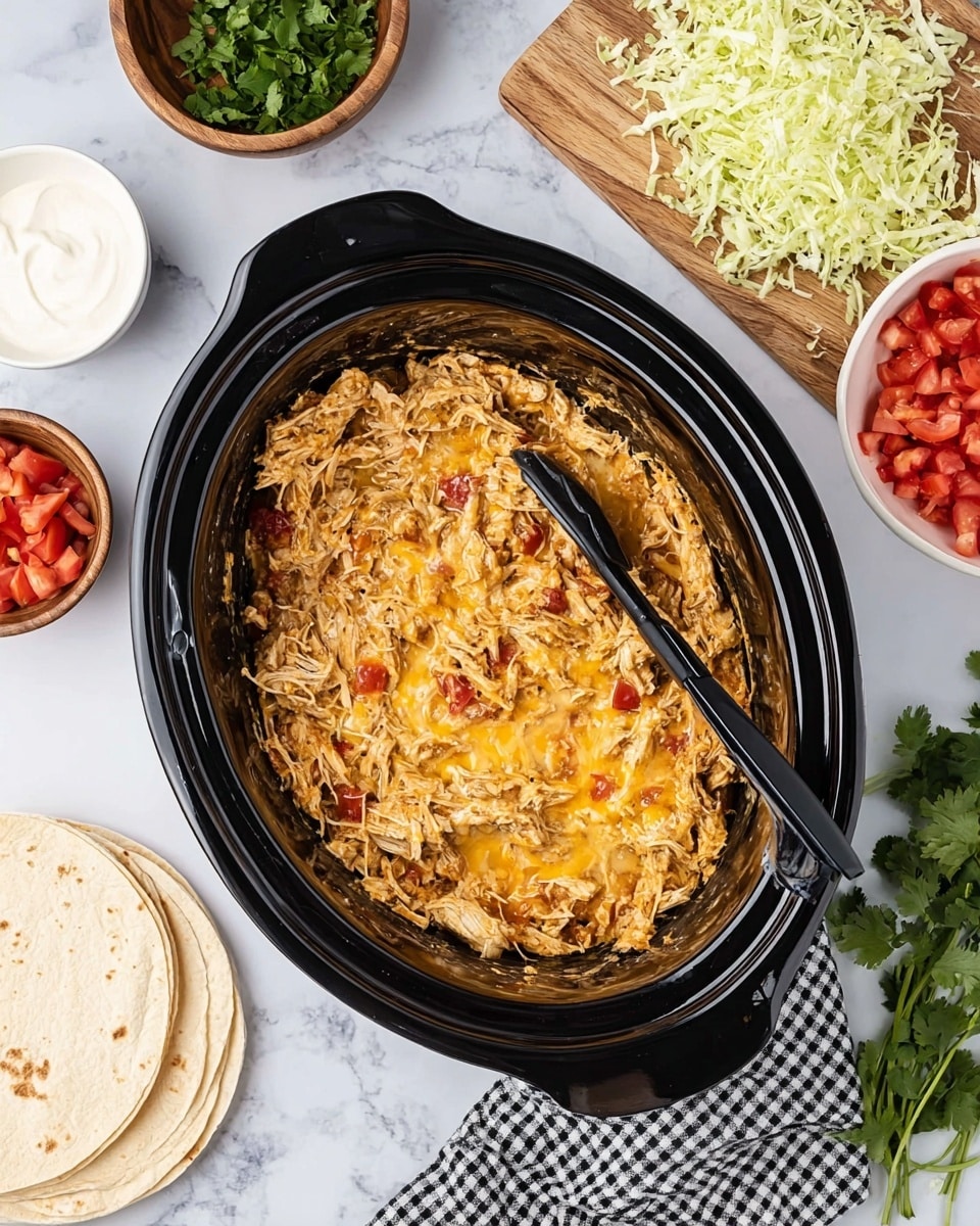 Slow Cooker Queso Chicken Tacos | Easy, Flavorful & Cozy