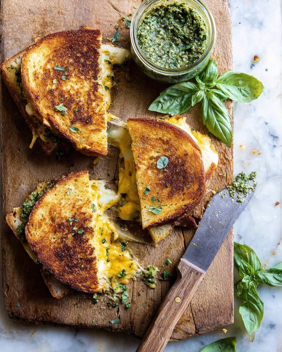 Breakfast Grilled Cheese with Soft Scrambled Eggs and Pesto | Delicious ...